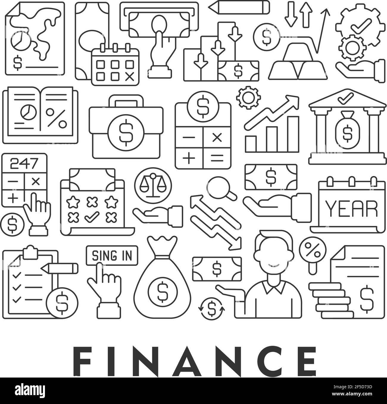 Finance abstract linear concept layout with headline Stock Vector Image ...