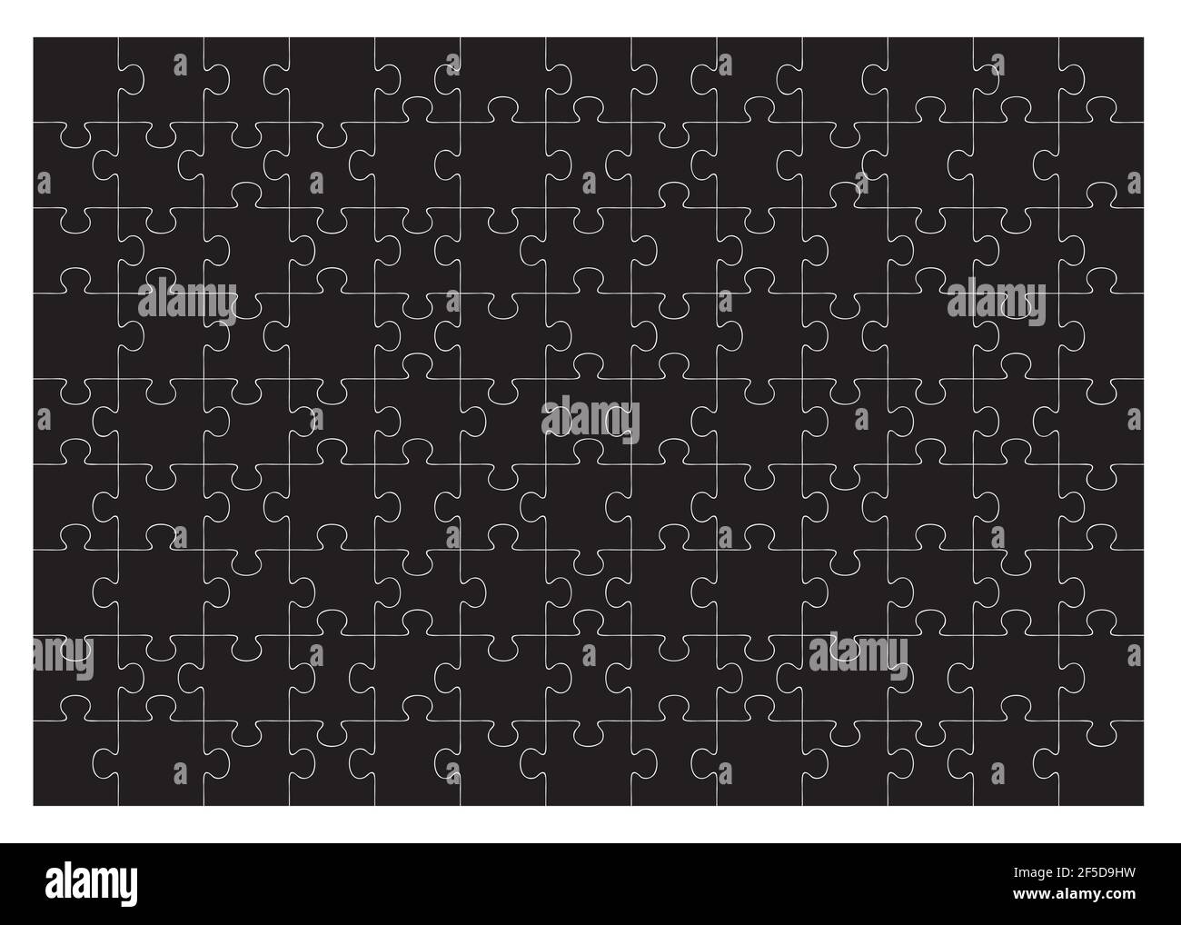 Puzzle background illustration with black puzzle pieces and white lines ...