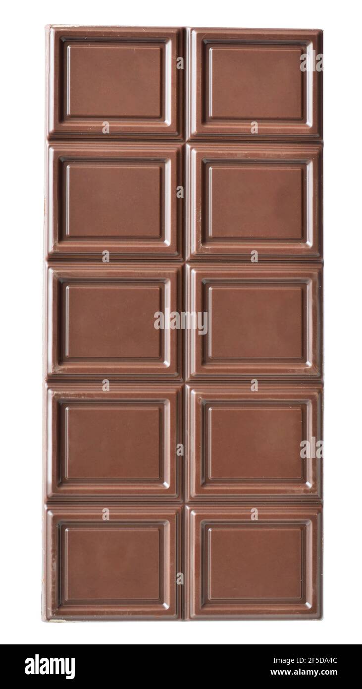 bar of chocolate top view isolated on a white background Stock Photo ...