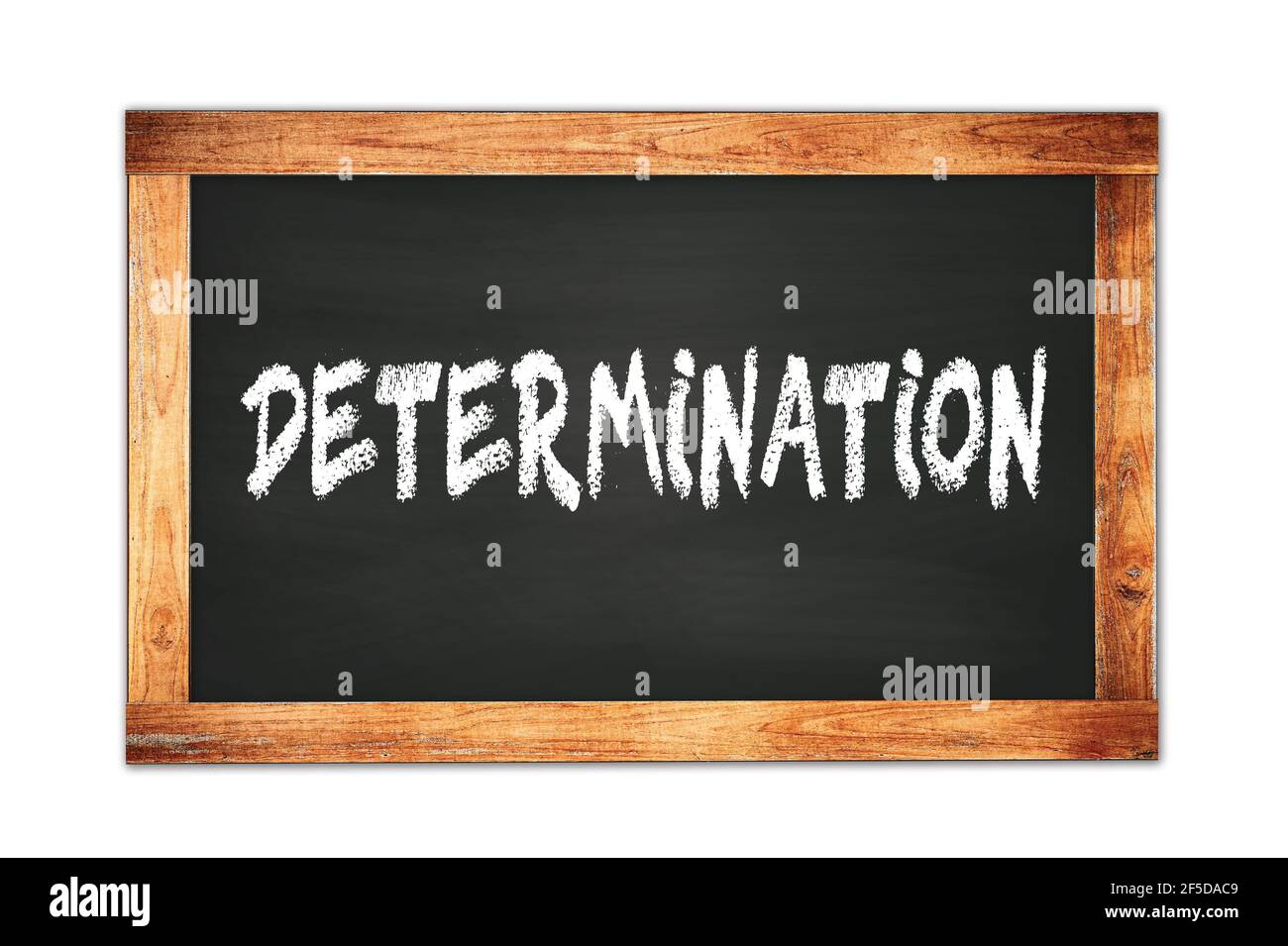DETERMINATION text written on black wooden frame school blackboard ...