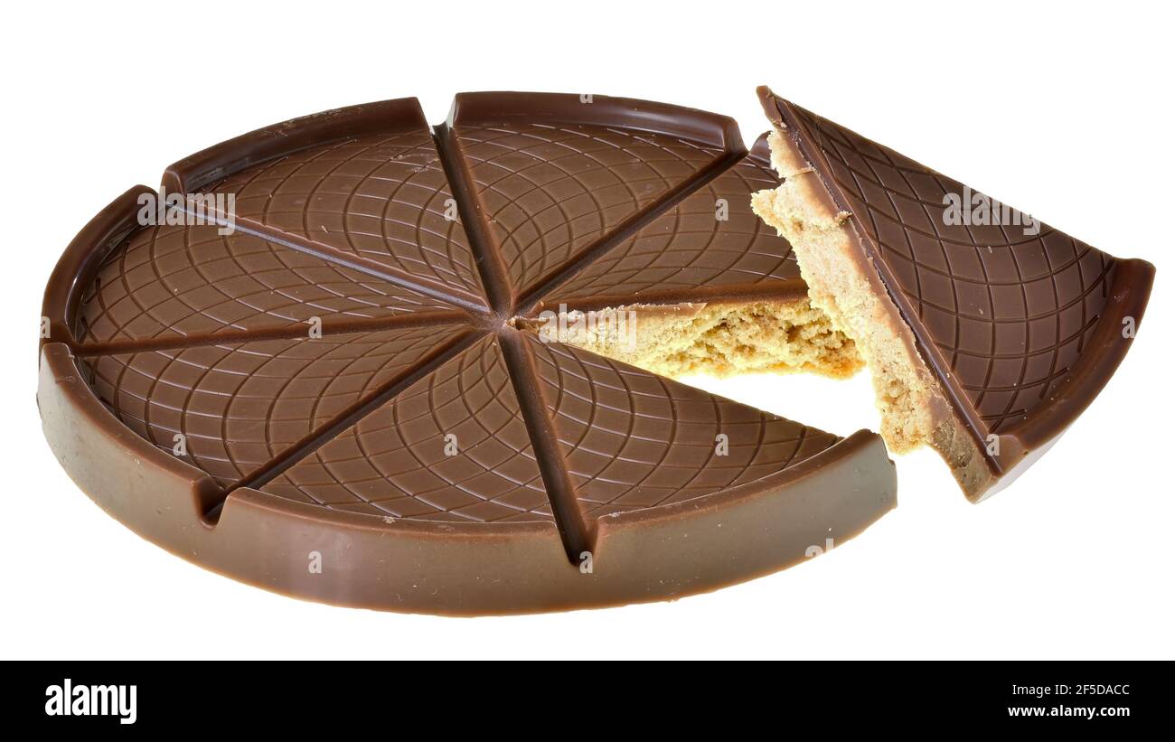 Round shaped milk chocolate isolated on white background top view Stock ...