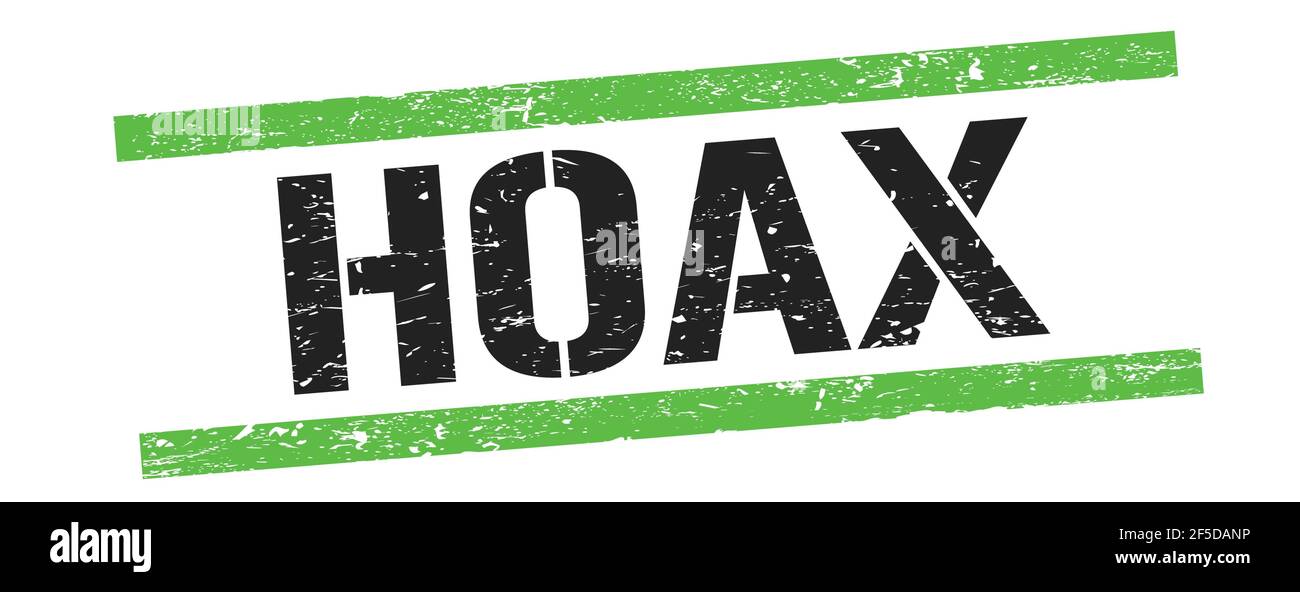 HOAX text on black green grungy lines stamp sign Stock Photo - Alamy
