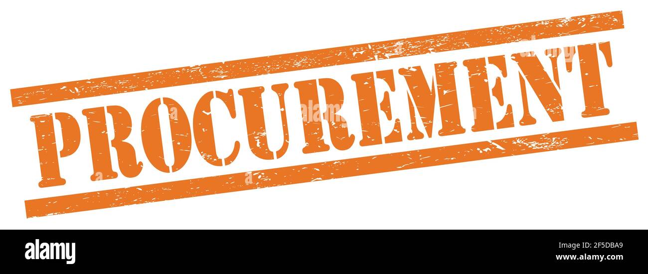PROCUREMENT text on orange grungy rectangle vintage stamp Stock Photo ...