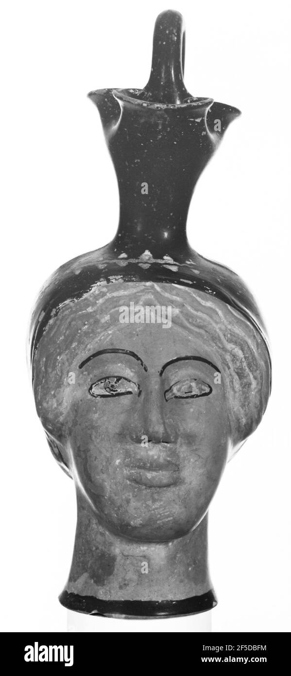 Attic Head Vase. Attributed to Class Q: Vienna Class (Greek (Attic ...