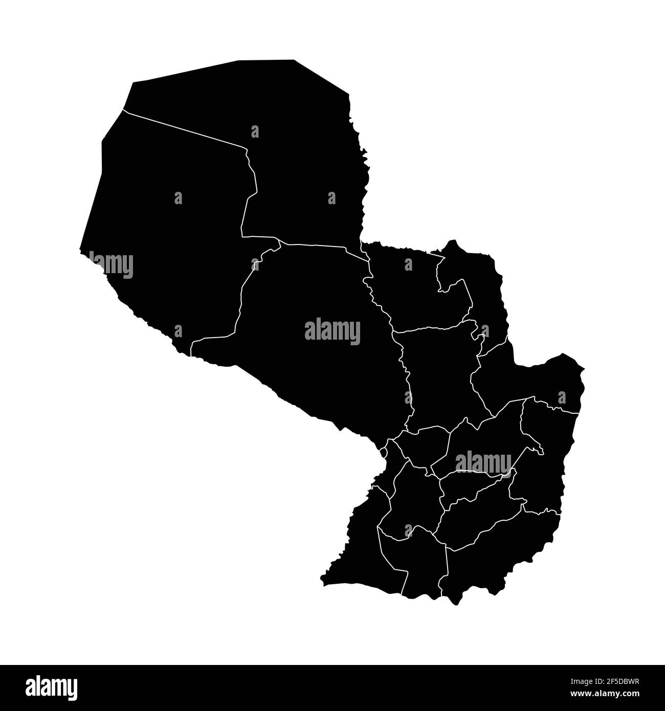 Paraguay country map vector with regional areas Stock Vector Image ...