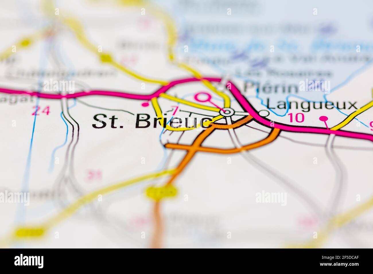 St Brieuc and surrounding areas Shown on a Geography map or road map ...
