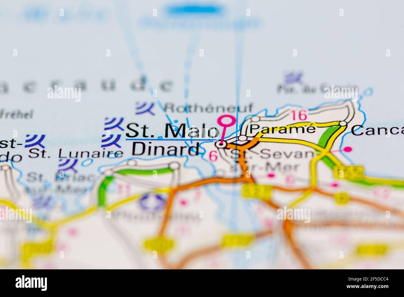 St Malo and surrounding areas Shown on a Geography map or road map ...
