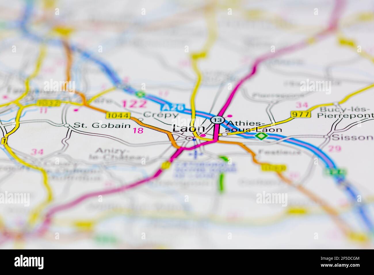 Laon and surrounding areas Shown on a Geography map or road map Stock ...