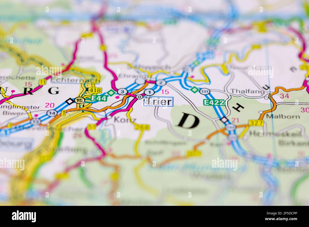 Trier and surrounding areas Shown on a Geography map or road map Stock ...