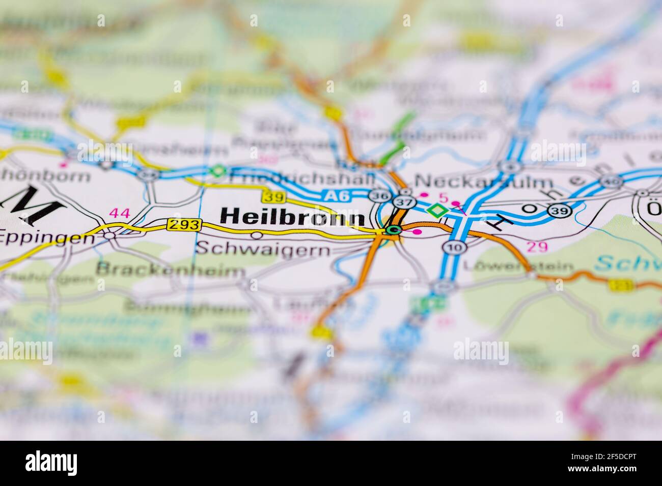 Heilbronn and surrounding areas Shown on a Geography map or road map ...