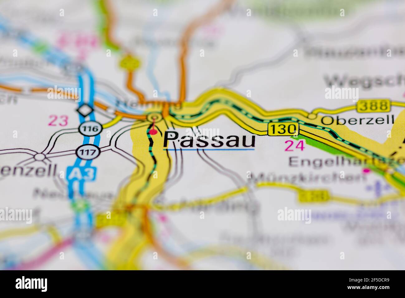 Passau and surrounding areas Shown on a Geography map or road map Stock ...
