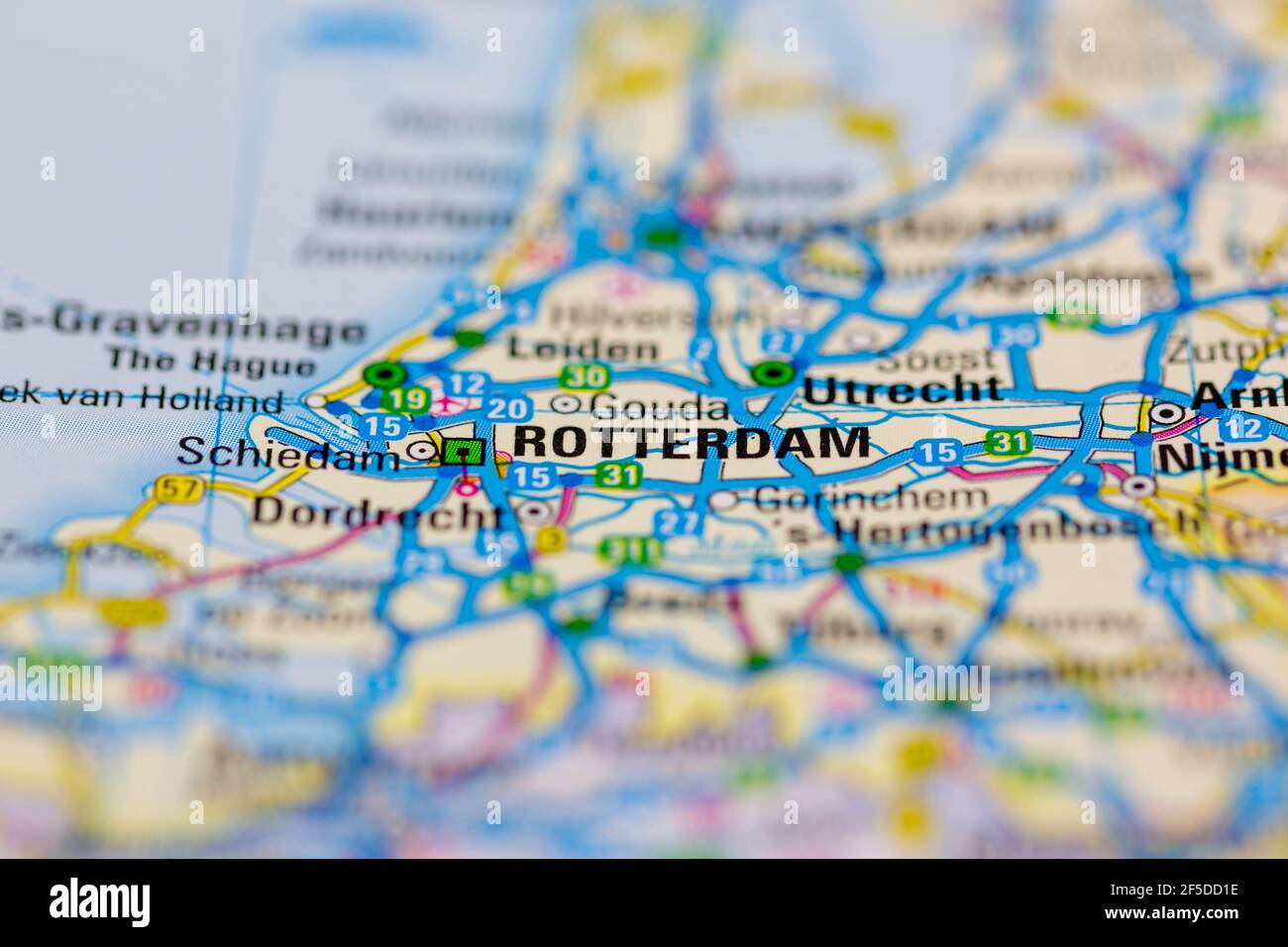 Rotterdam and surrounding areas Shown on a Geography map or road map ...