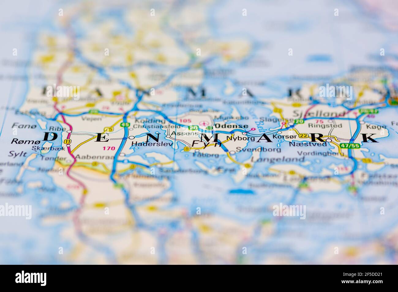 Denmark and surrounding areas Shown on a Geography map or road map ...