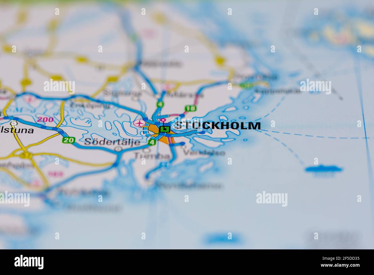 Stockholm and surrounding areas Shown on a Geography map or road map ...