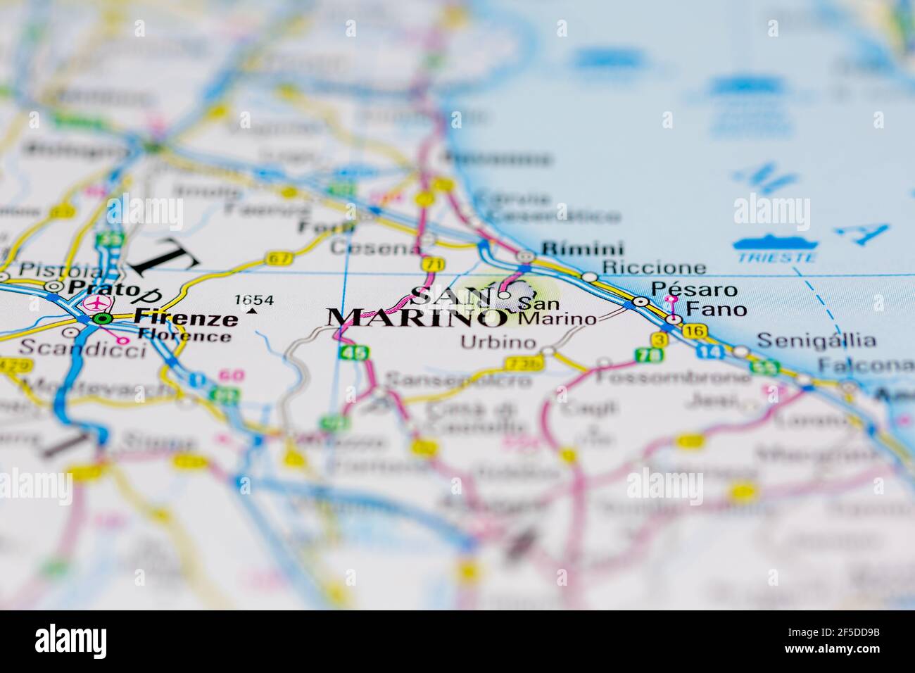 San Marino and surrounding areas Shown on a Geography map or road map ...