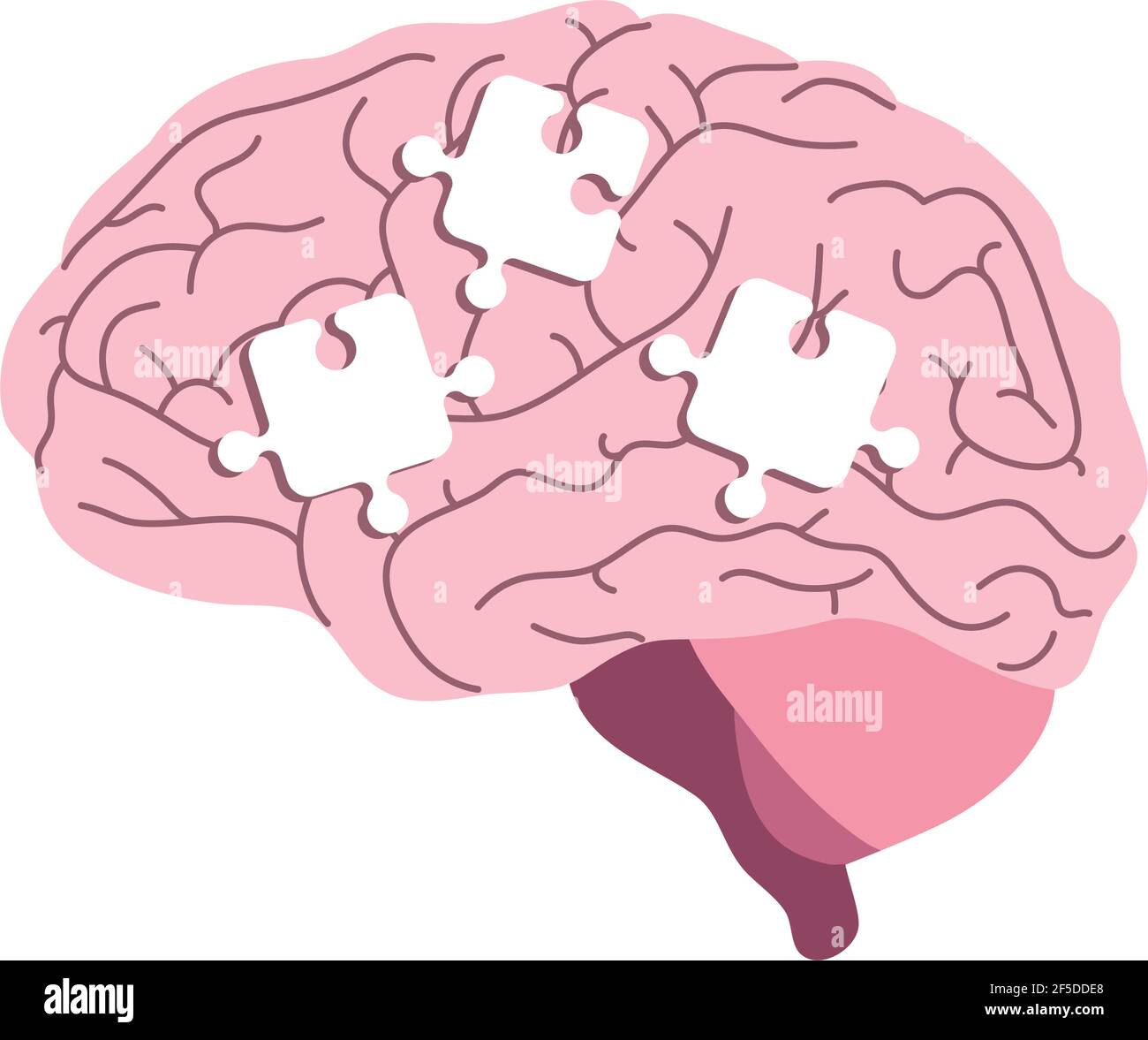 Illustration Human Brain Jigsaw Puzzle High Resolution Stock ...