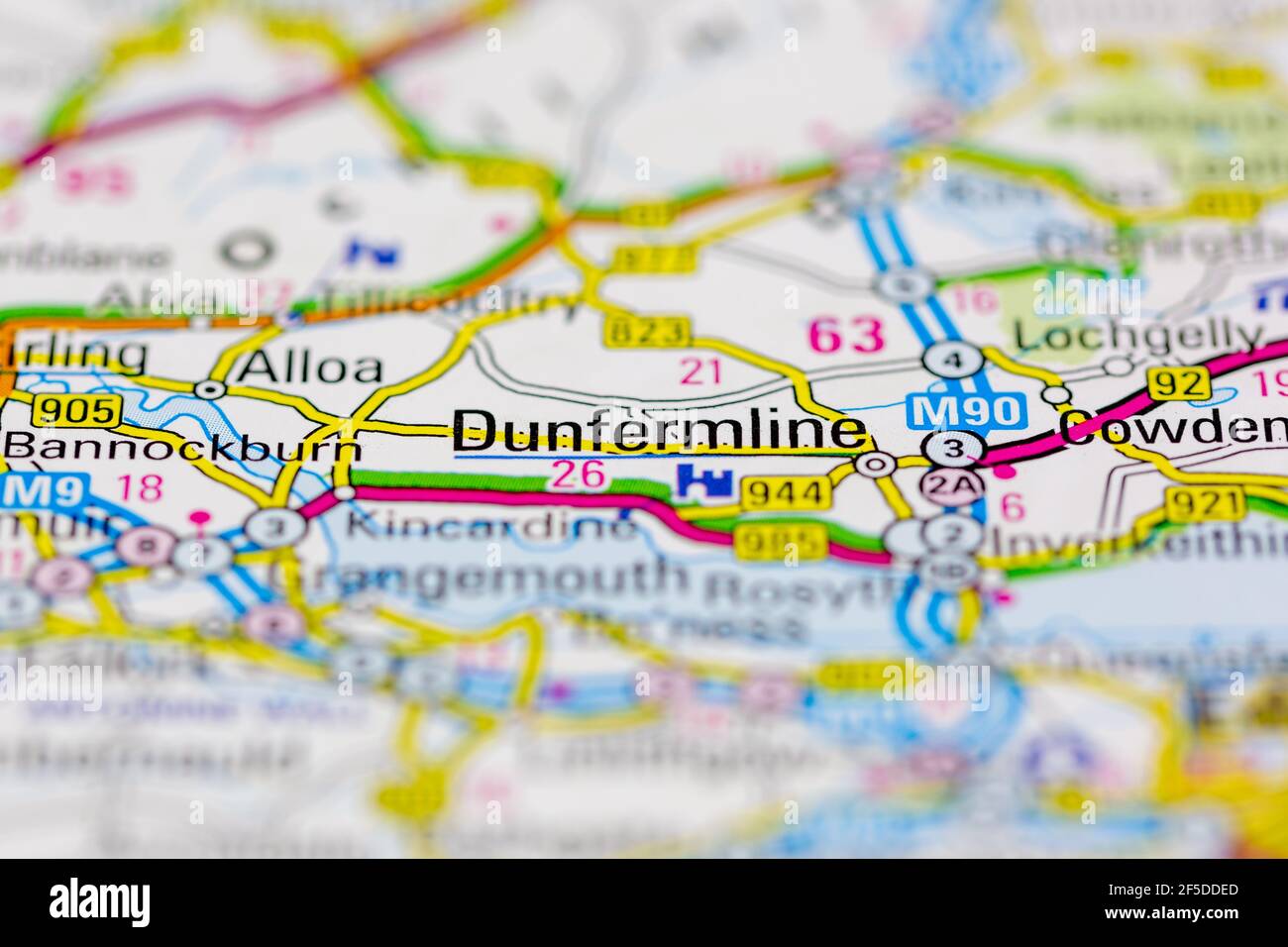 Dunfermline and surrounding areas Shown on a Geography map or road map ...