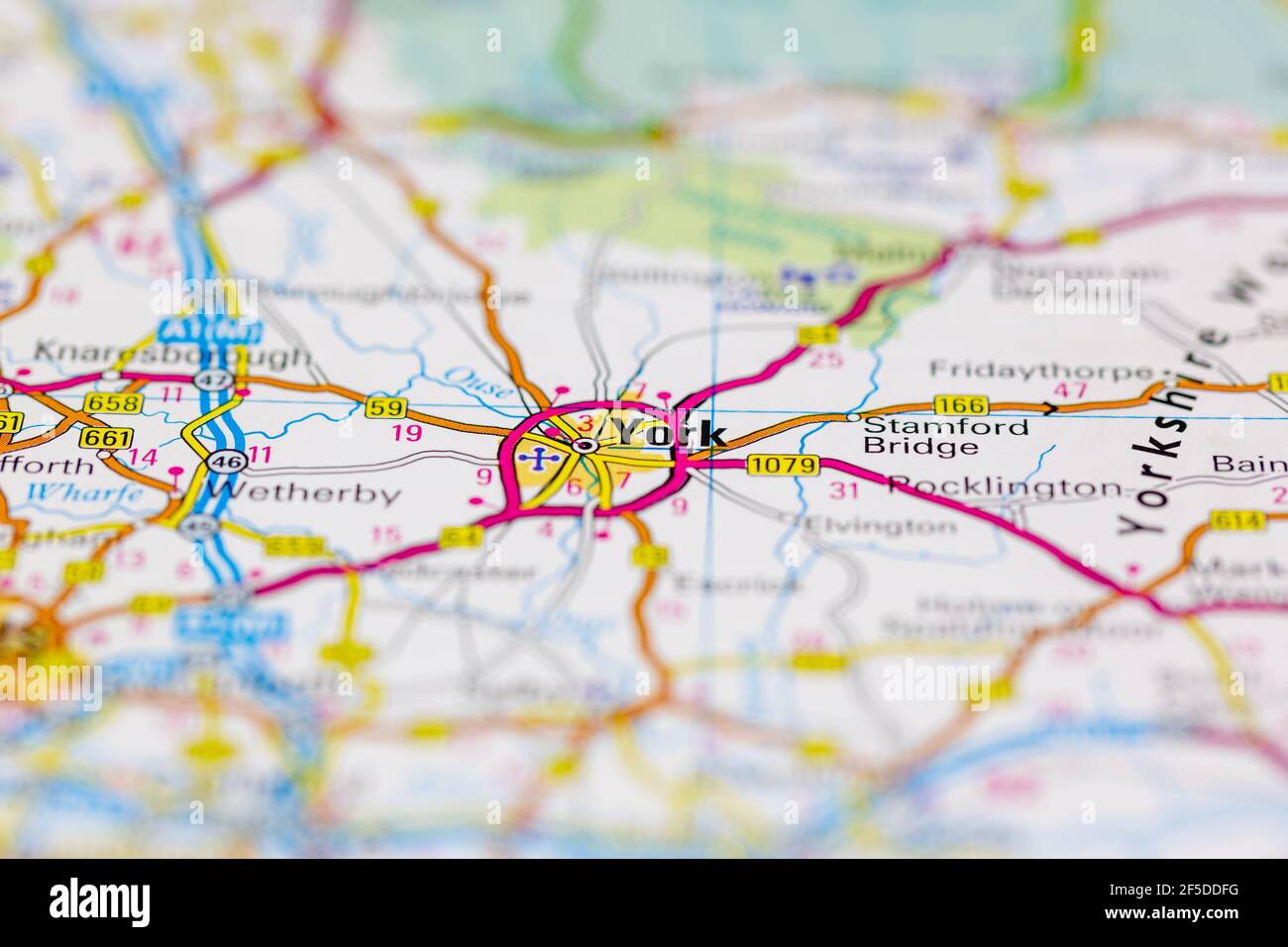 York and surrounding areas Shown on a Geography map or road map Stock ...