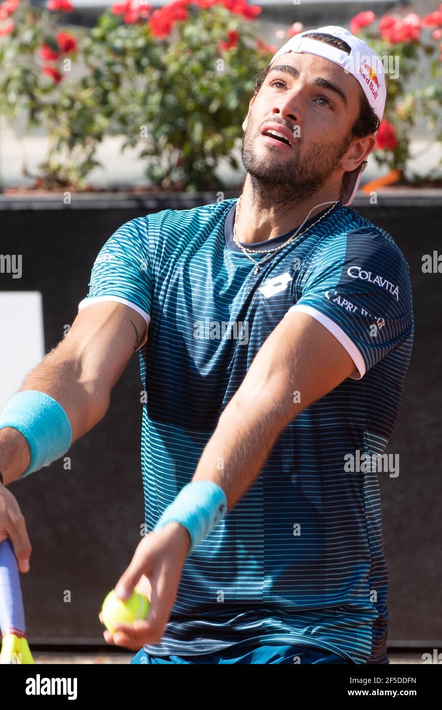 Matteo Berrettini during a match in Rome Stock Photo - Alamy