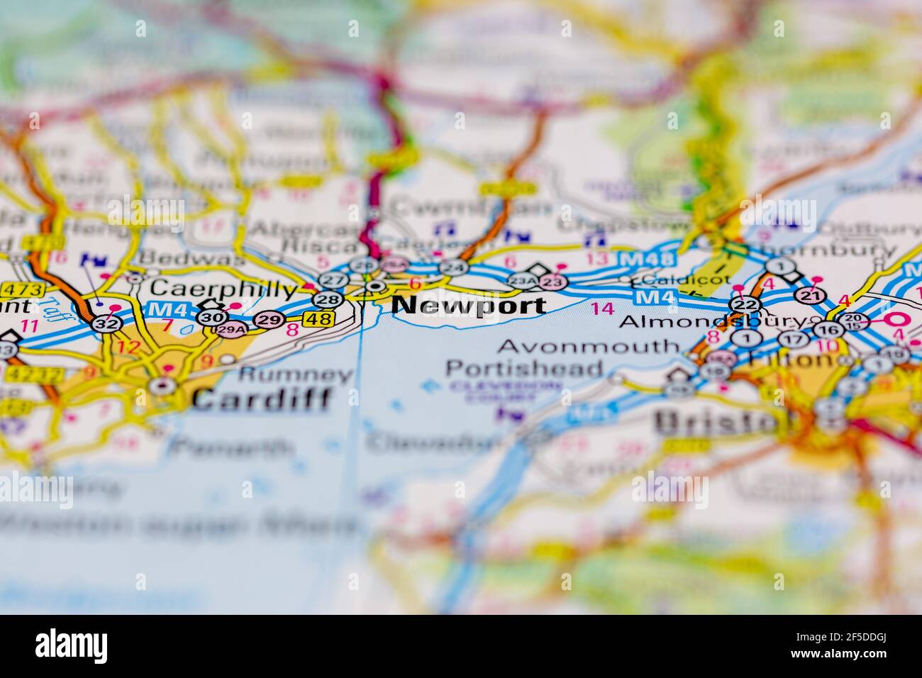 Newport in Wales and surrounding areas Shown on a Geography map or road ...