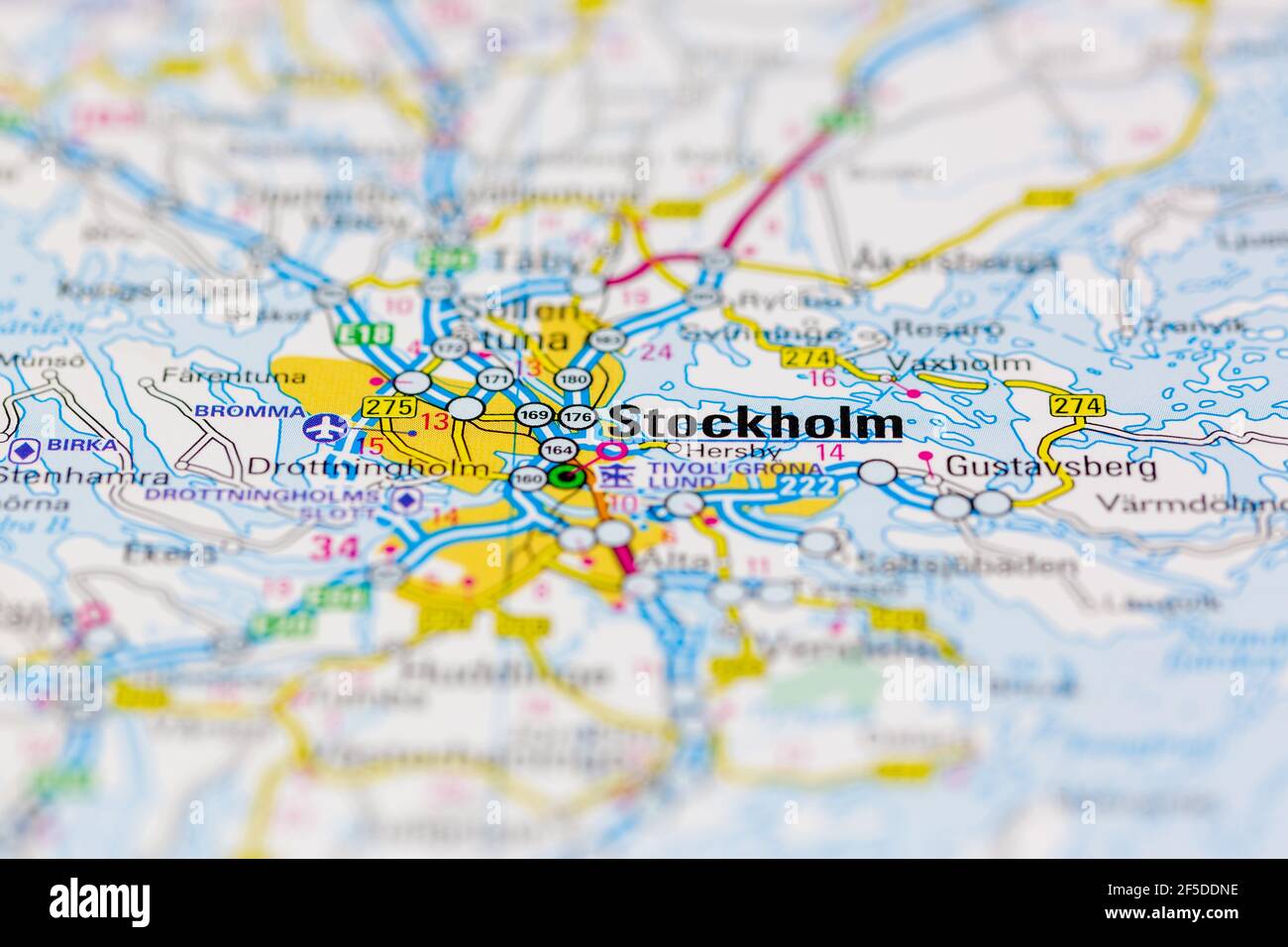 Stockholm and surrounding areas Shown on a Geography map or road map ...