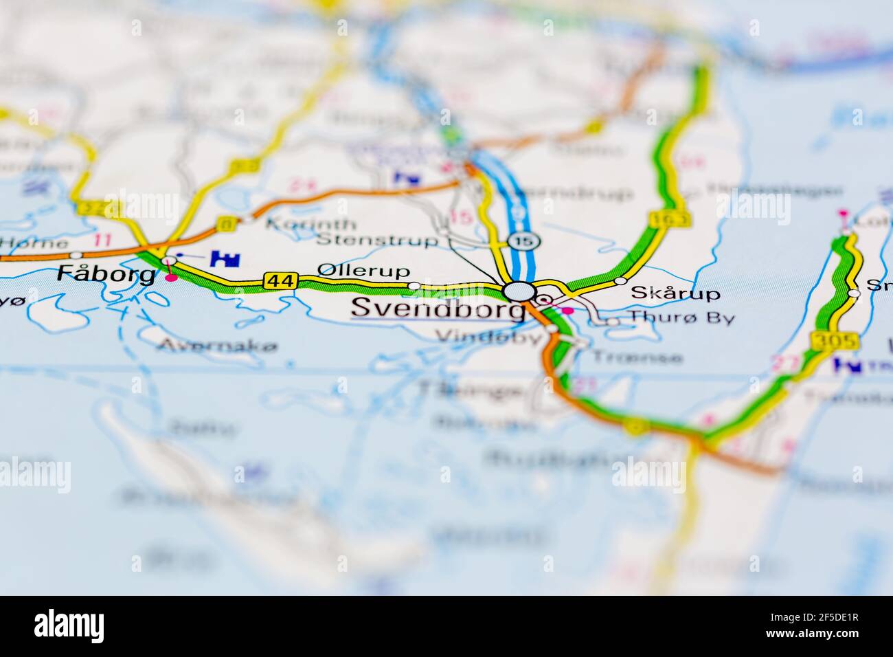 Svendborg and surrounding areas Shown on a Geography map or road map ...