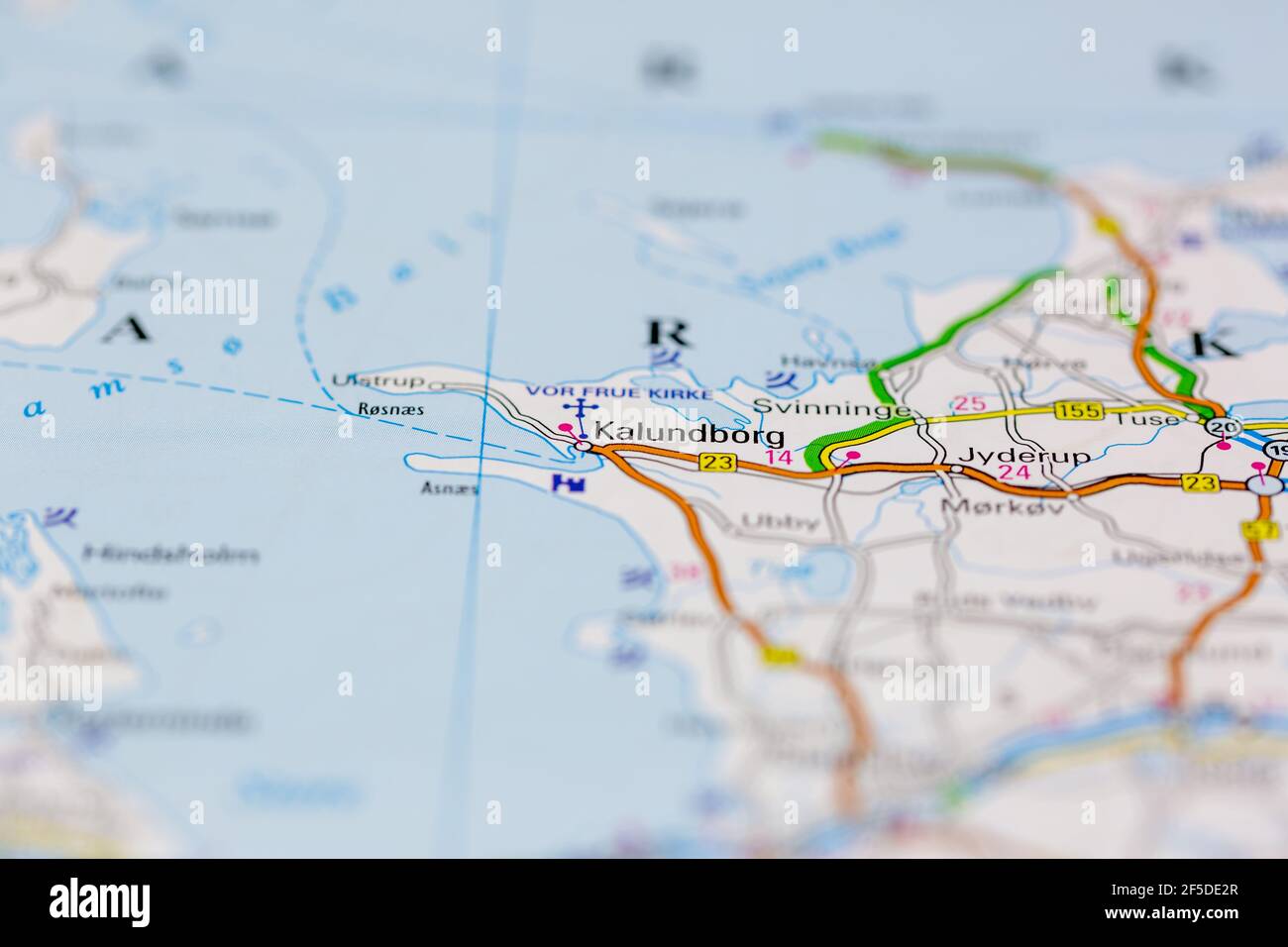 Kalundborg and surrounding areas Shown on a Geography map or road map ...