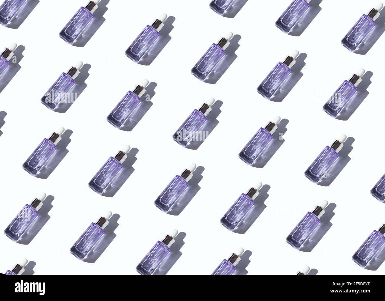 Hyaluronic acid peptide serum glass bottle pattern on white background ...