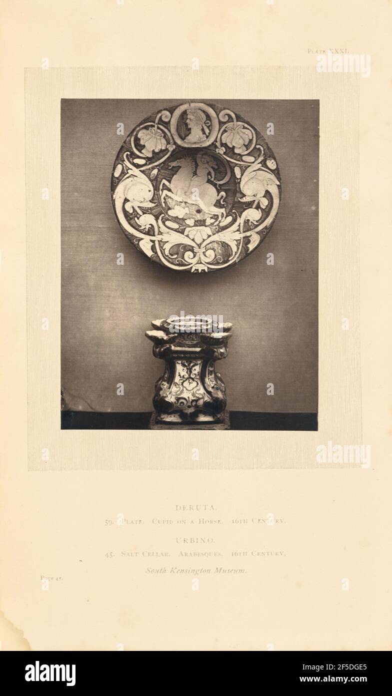 Plate and salt cellar. William Chaffers (English, 1811 - 1892 Stock ...