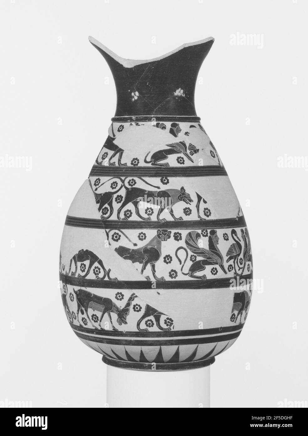 Proto-Corinthian Olpe Fragment. Attributed to Painter of Vatican 73 ...