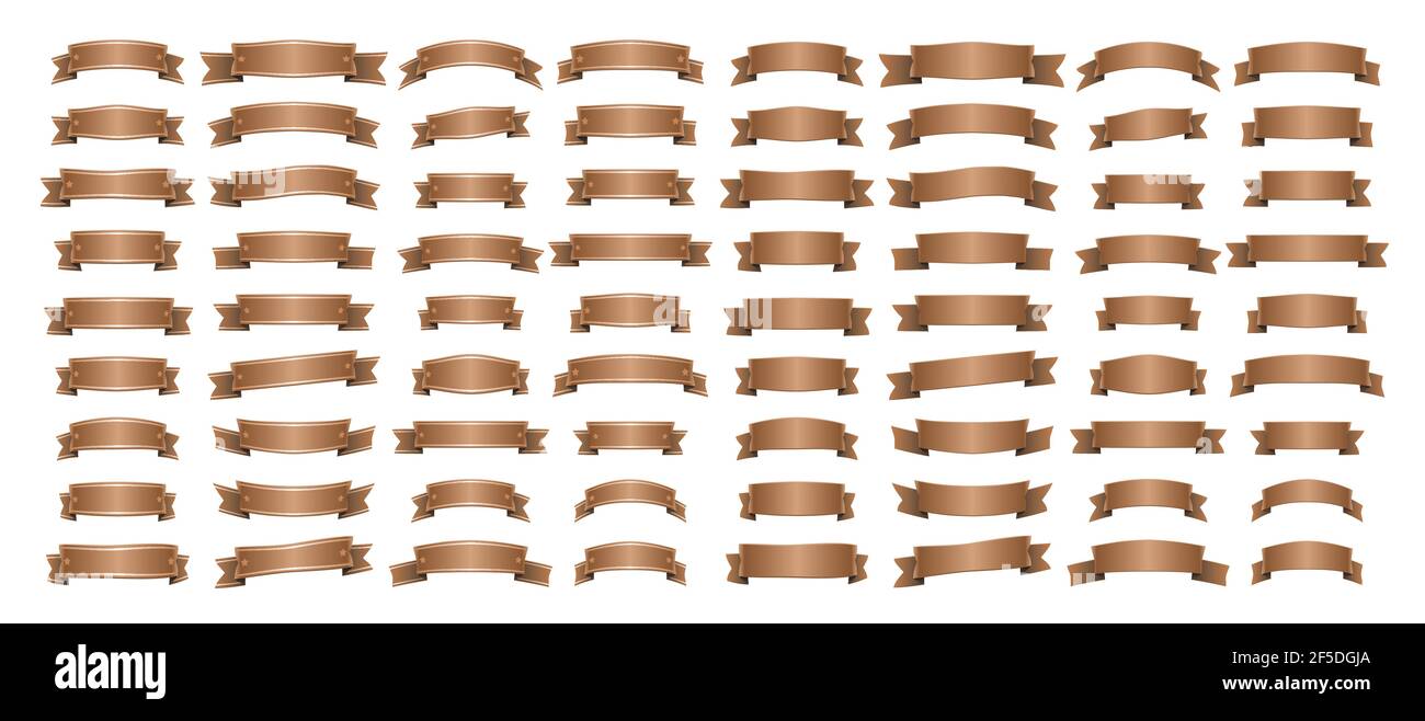 Ribbons - Banner set with shiny effect on white background. Vector ...