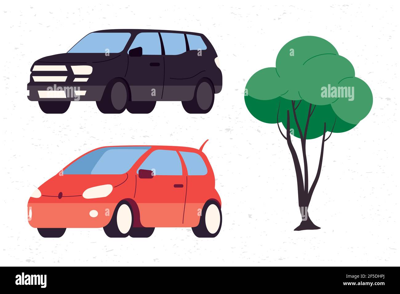 cars and tree city icons Stock Vector Image & Art - Alamy