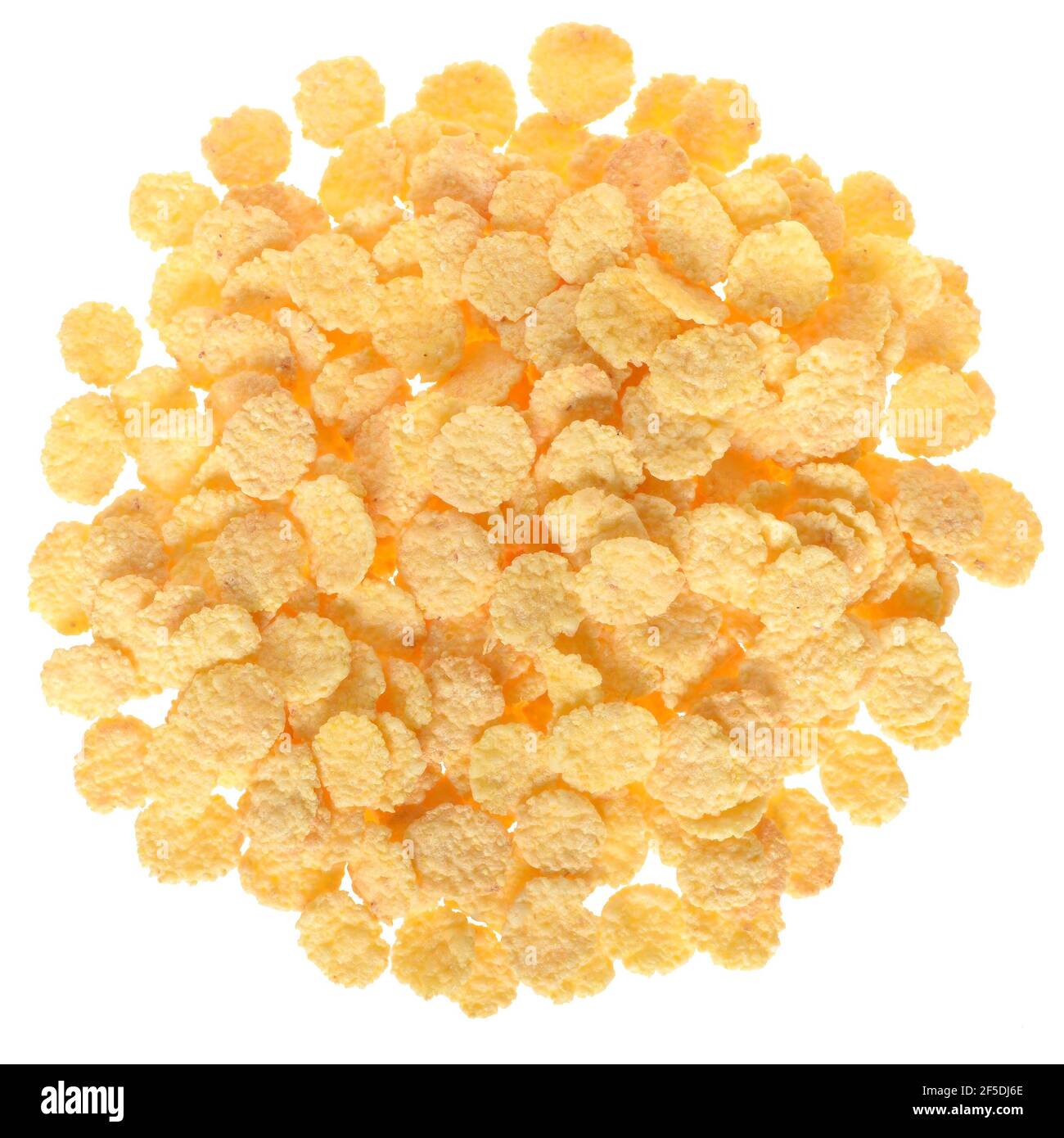 Cornflakes close-up top view isolated on white background Stock Photo ...