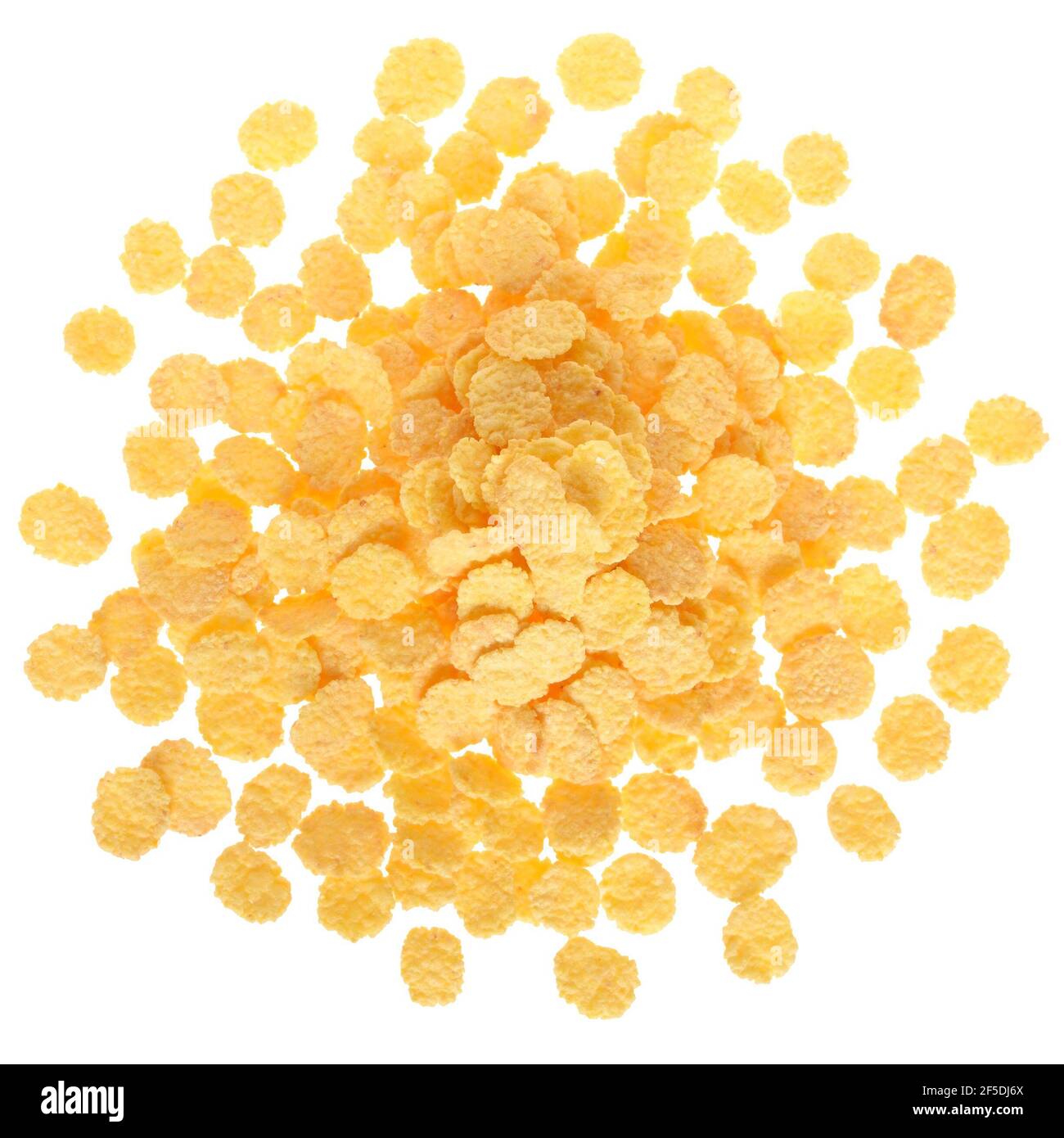 Cornflakes close-up top view isolated on white background Stock Photo ...