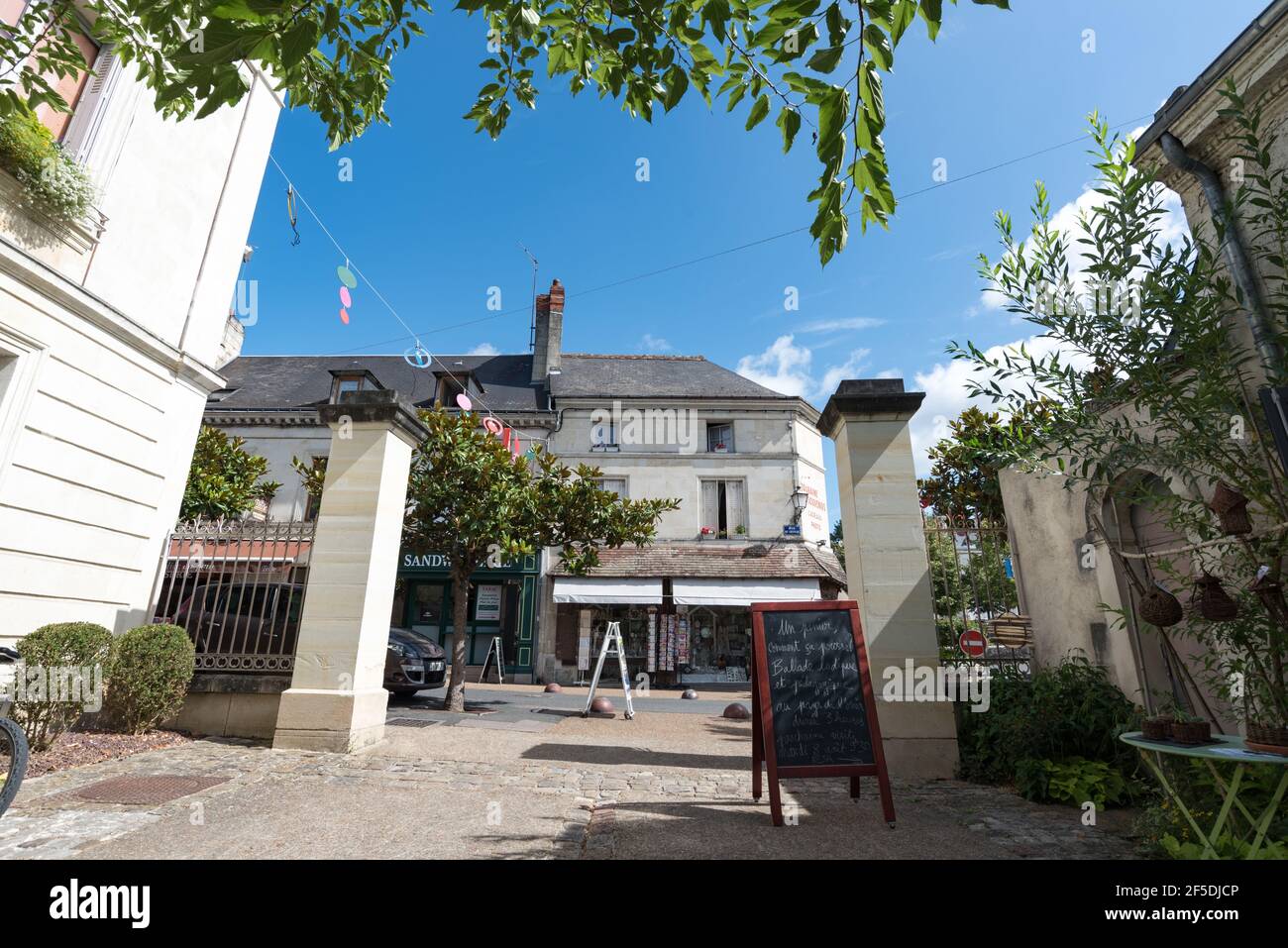 The town of Azay-le-Rideau, famous for it's amazing chateau Stock Photo ...