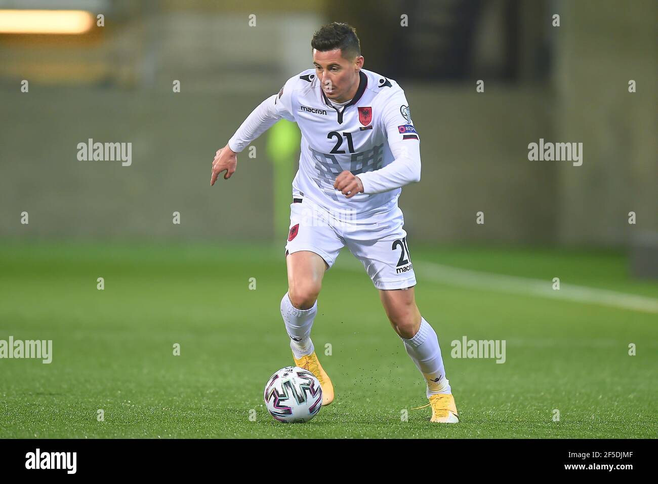 Odise Roshi of Albania during the Qatar 2022 World Cup, qualifiyng ...