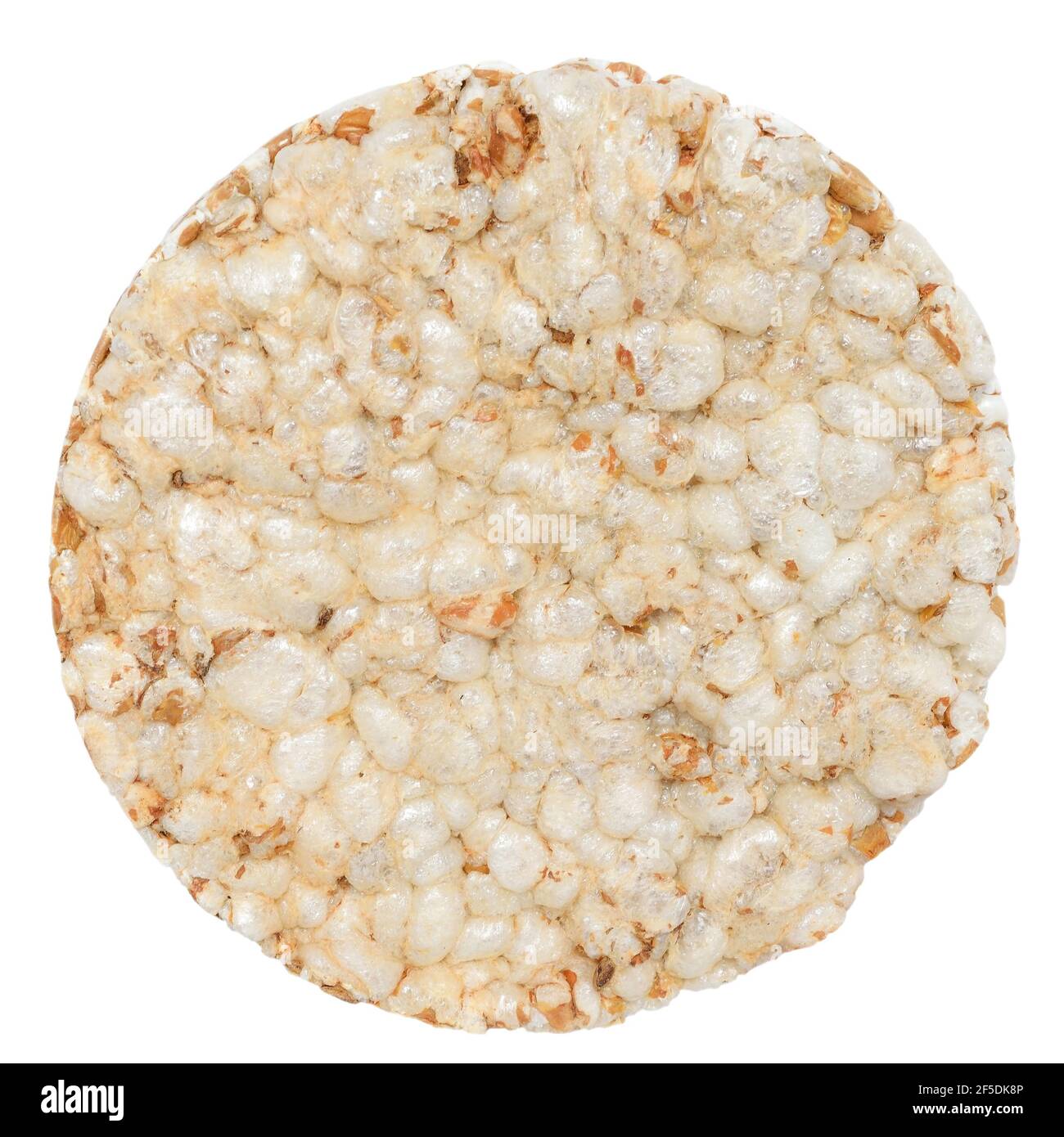Slice of crispbread close up top view isolated on white background ...