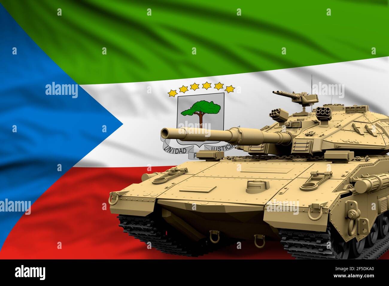 Equatorial Guinea modern tank with not real design on the flag ...