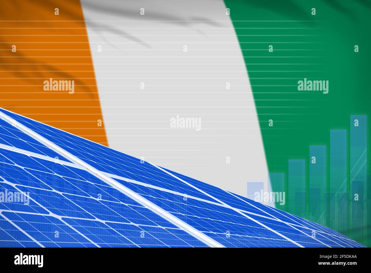 Cote d Ivoire solar energy power digital graph concept - green energy ...