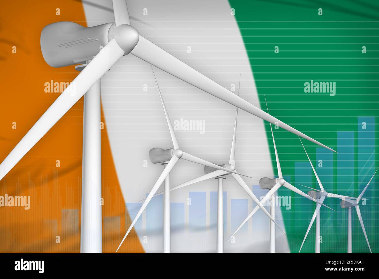 Cote d Ivoire wind energy power digital graph concept - renewable ...