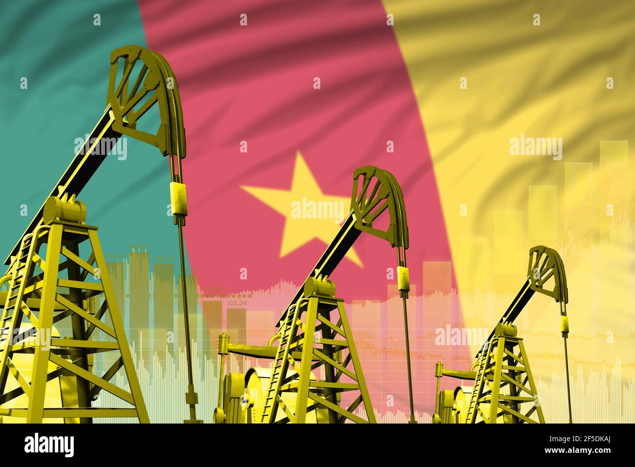 Cameroon oil and petrol industry concept, industrial illustration on ...