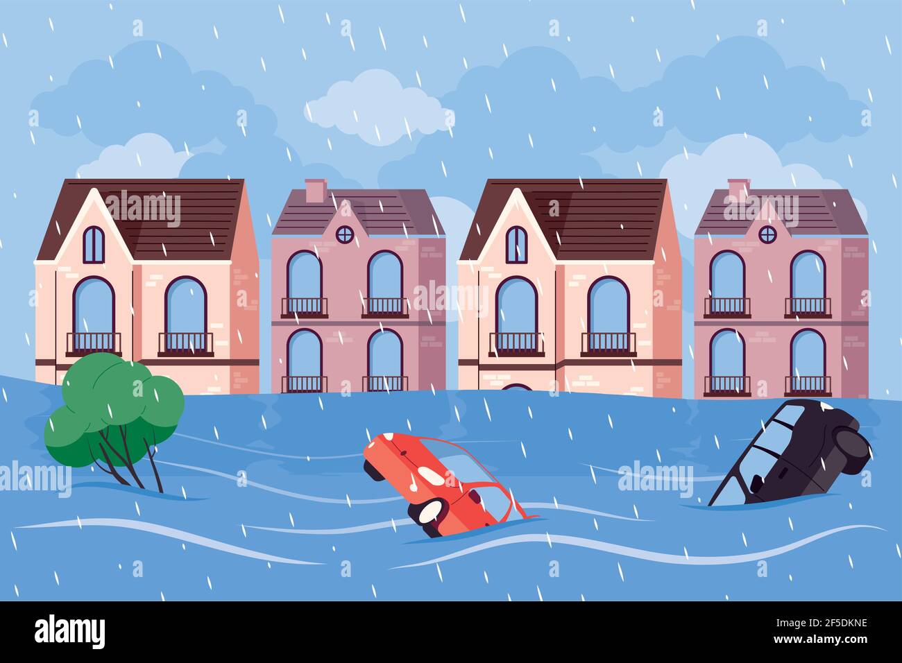 cars and buildings flood scene Stock Vector Image & Art - Alamy