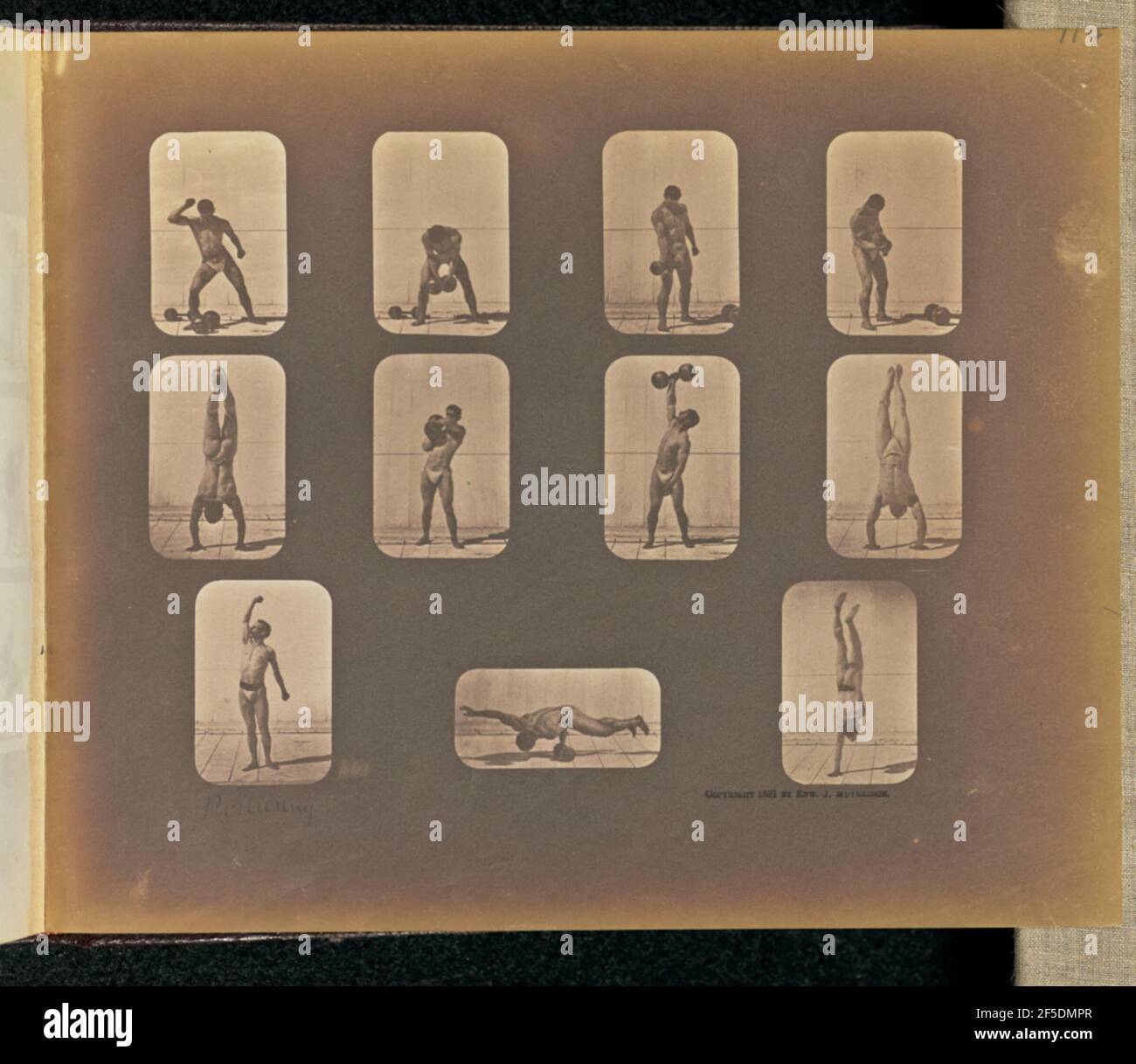 Posturing. Eleven frames depicting a man in various athletic poses. In ...