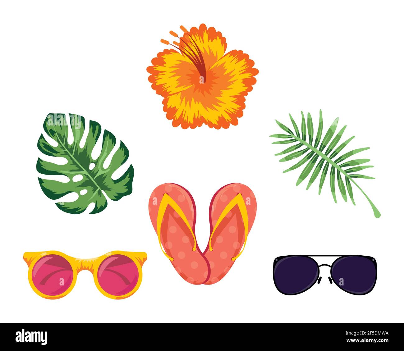 six summer season set icons Stock Vector Image & Art - Alamy