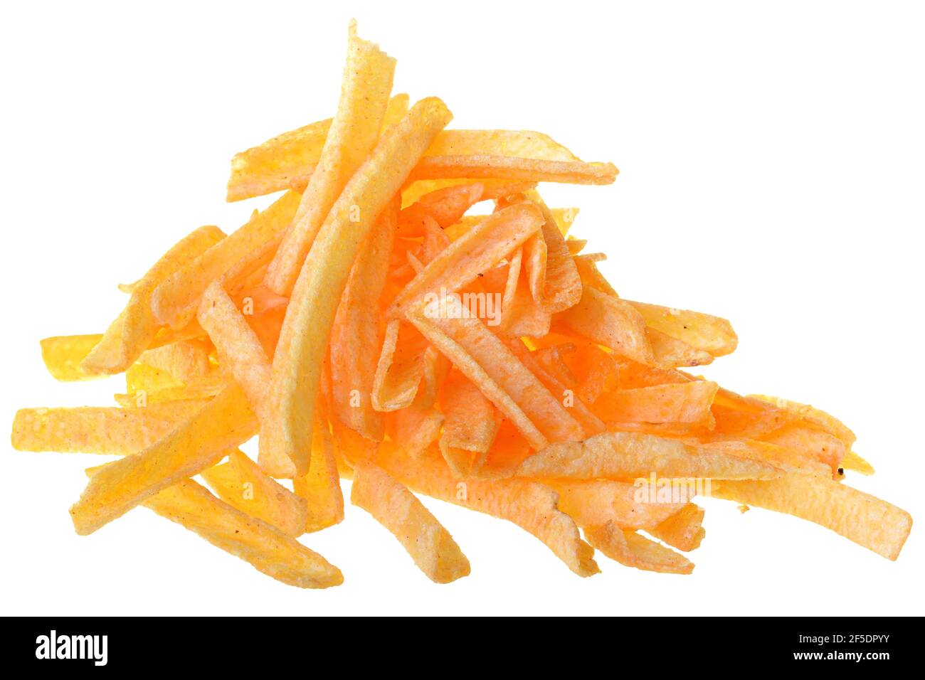 Potato chips with spices on white background Stock Photo - Alamy