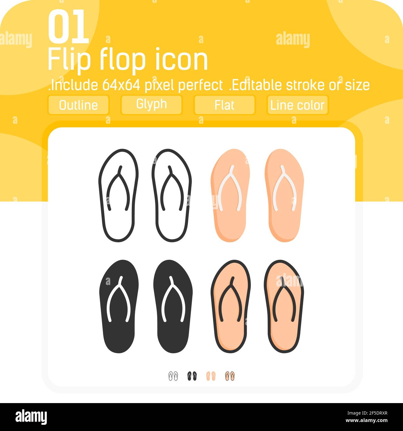 Flip flop vector icon with flat style isolated on white background ...