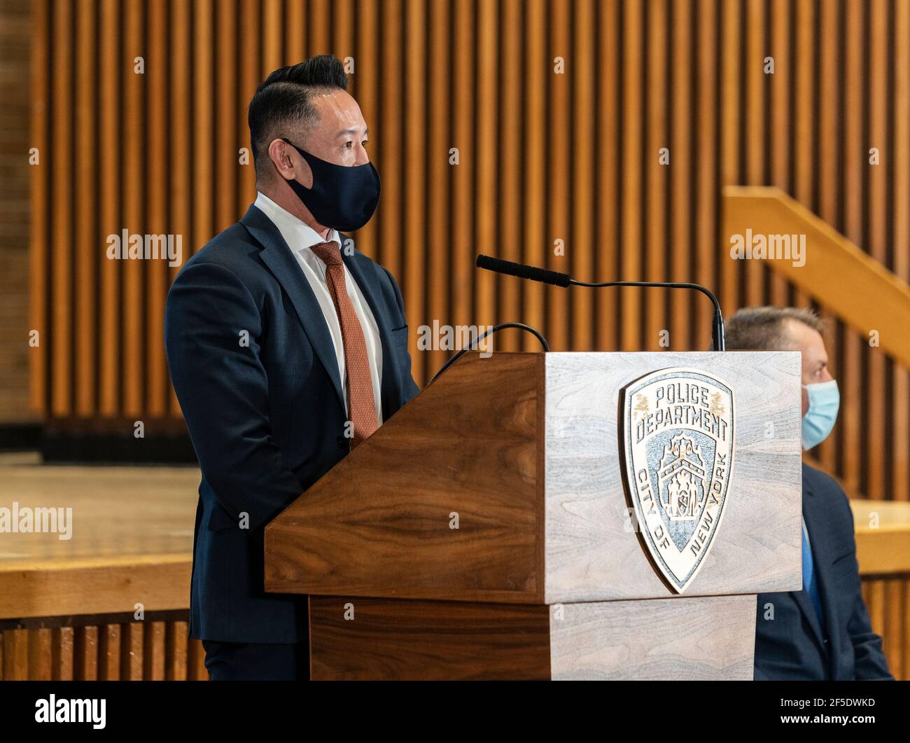 New York, NY - March 25, 2021: NYPD press briefing at One Police Plaza ...
