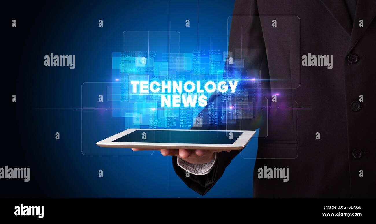 Person holding tablet, technology concept Stock Photo - Alamy