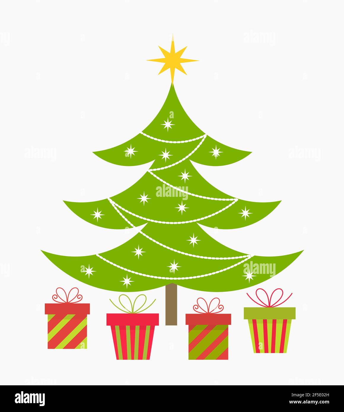 Christmas tree and presents. Vector illustration Stock Vector Image ...
