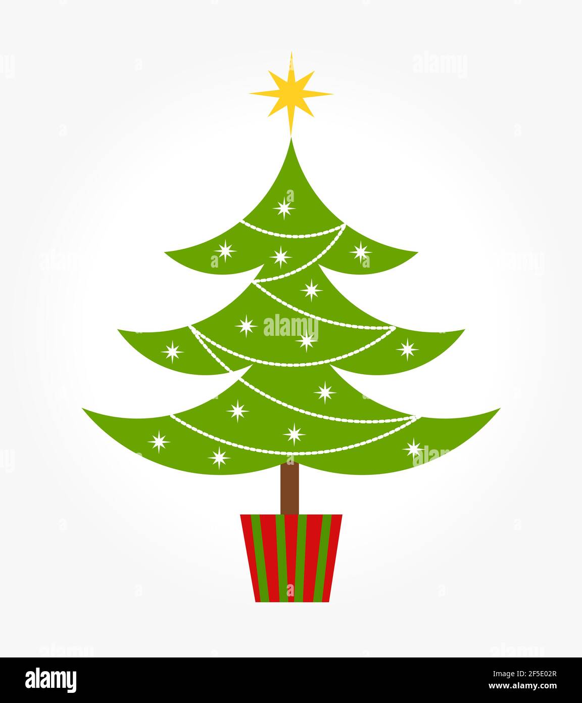 Cute decorated Christmas tree. Vector illustration Stock Vector Image ...